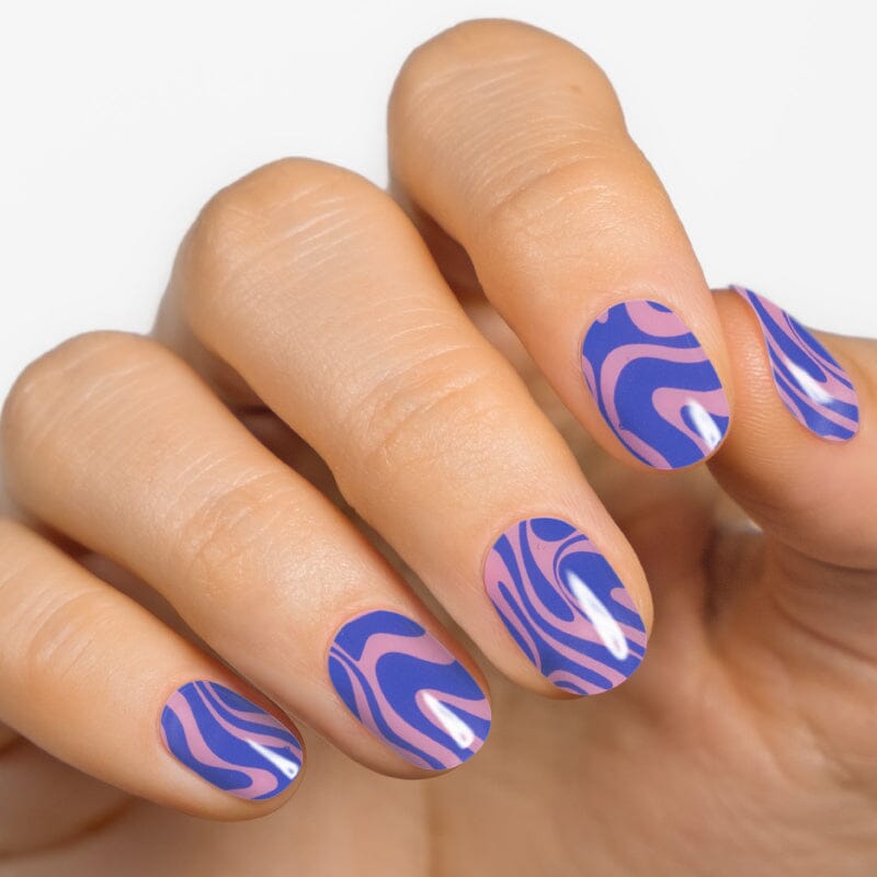 Pink & Blue Abstract Gel Nail Strips | MoYou London